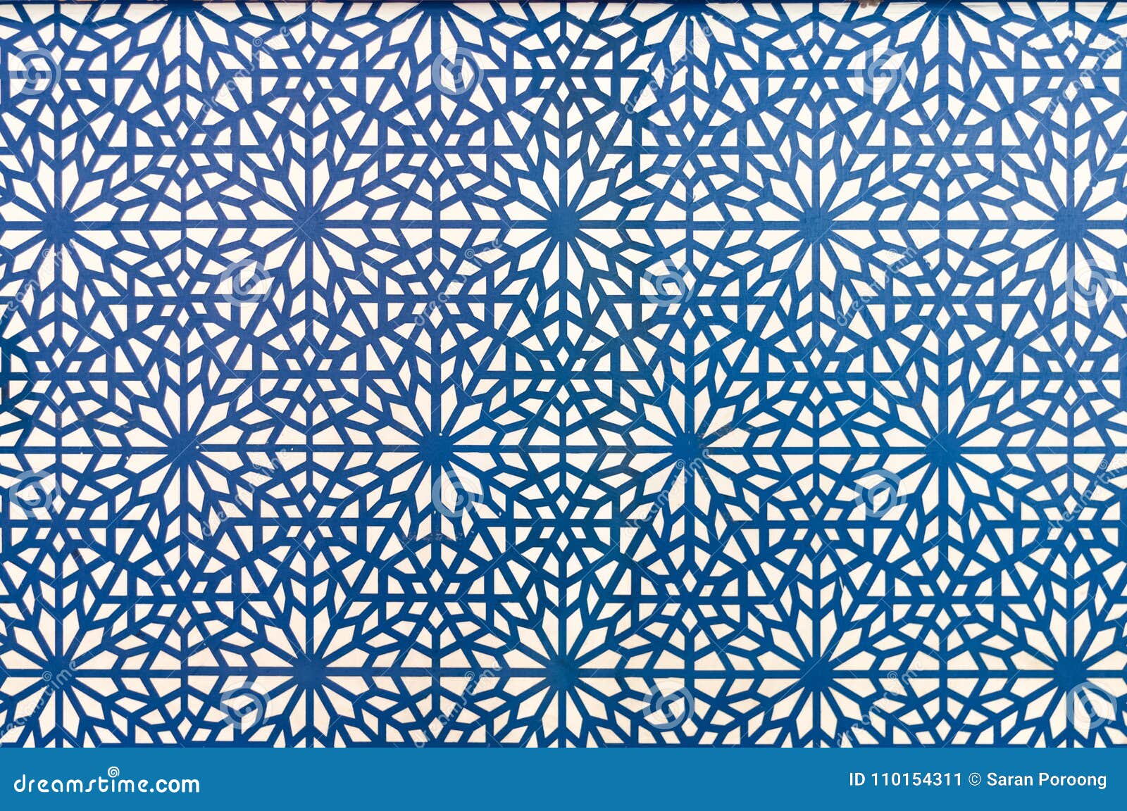 Arabic Style Pattern Blue Lines on White Background Stock Illustration ...