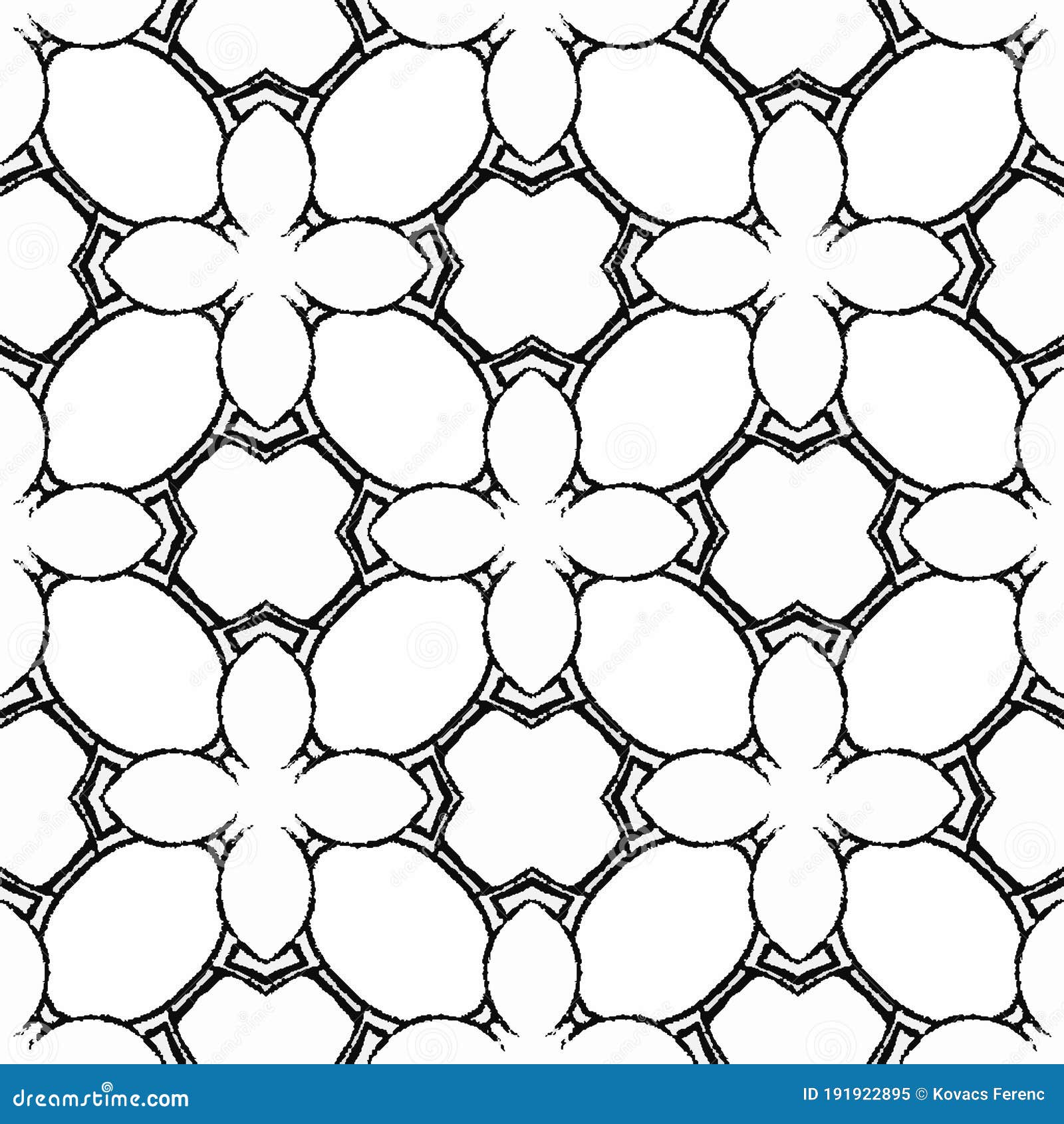 Arabic Style Seamless Eps Vector Pattern Design in Black Stock Vector ...