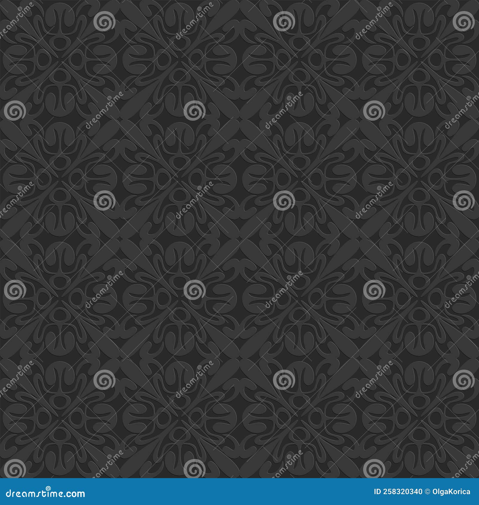 Arabic Style Seamless Pattern, Arabesque Ornate Black Monochrome ...