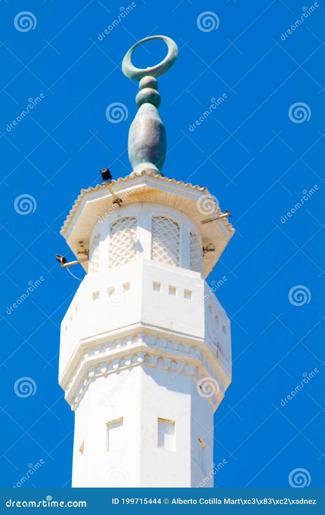 Arabic Style Tower Architecture with White and Gold Tones Stock Photo ...