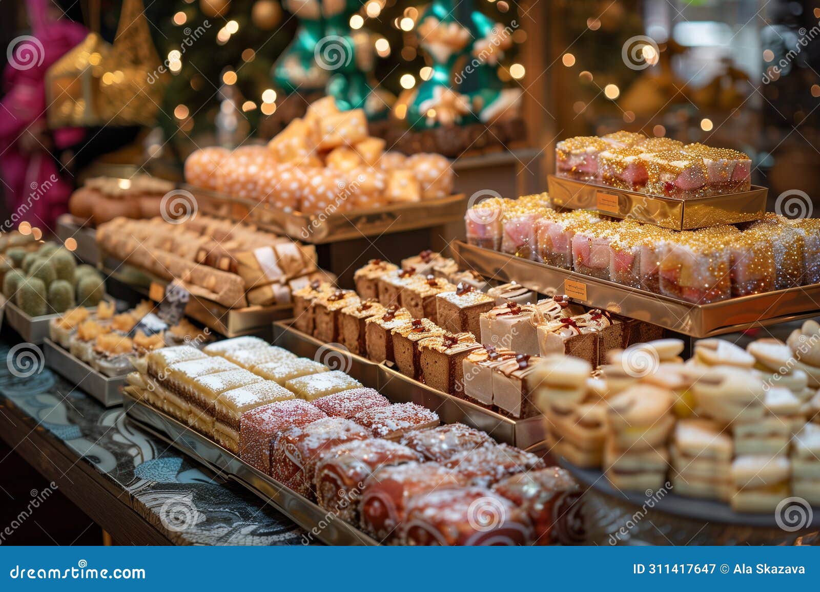 Arabic Sweet with Gift Boxes Stock Illustration - Illustration of ...