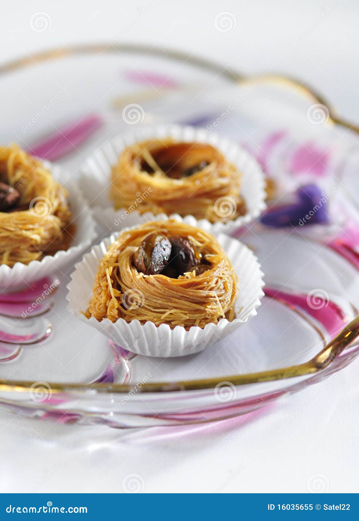 Arabic sweet- Kunafa stock image. Image of elegant, food - 16035655