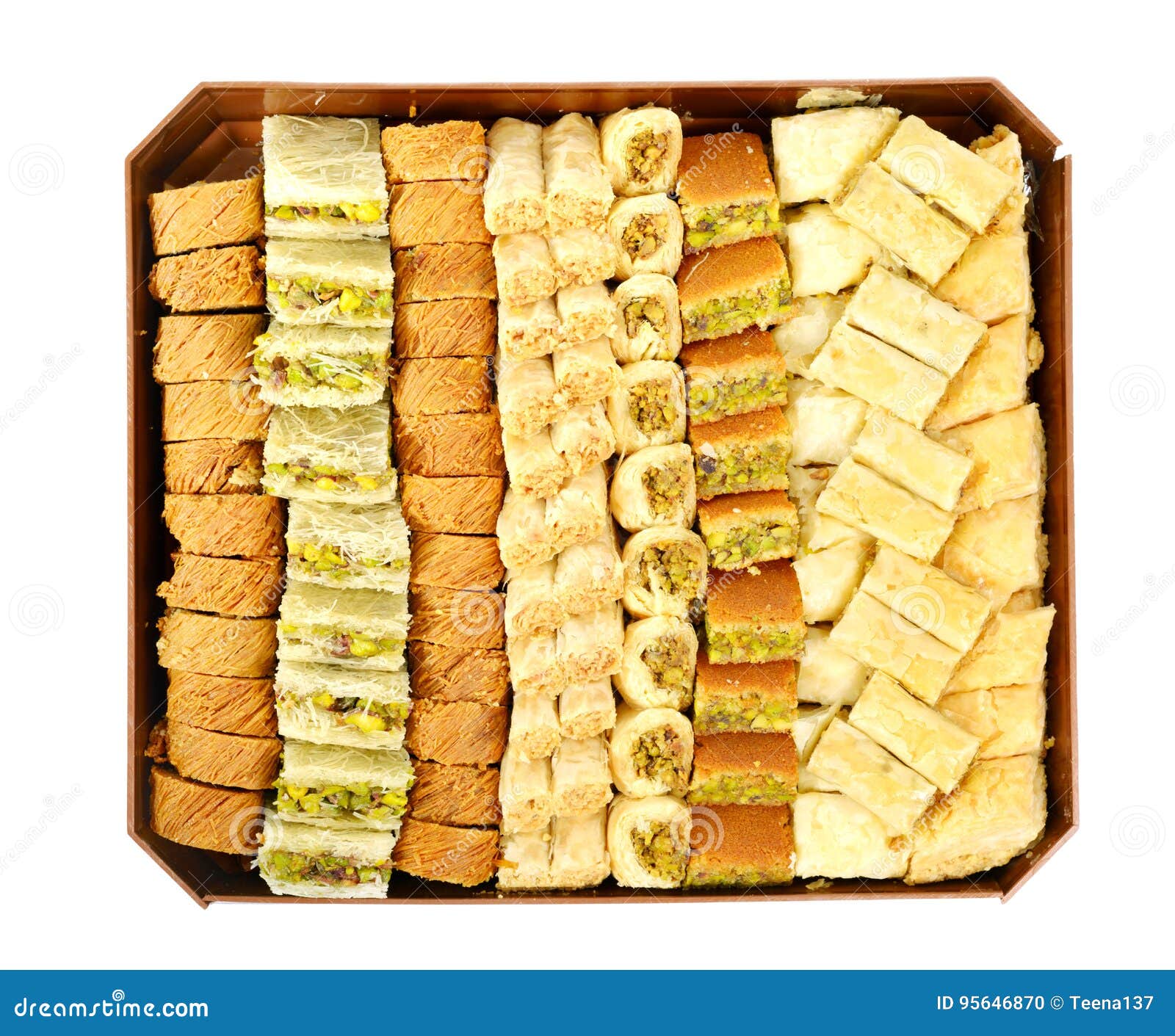 Arabic sweets in box stock photo. Image of swirl, walnuts - 95646870