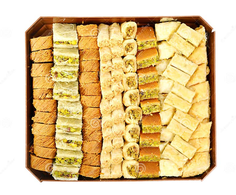 Arabic sweets in box stock photo. Image of swirl, walnuts - 95646870