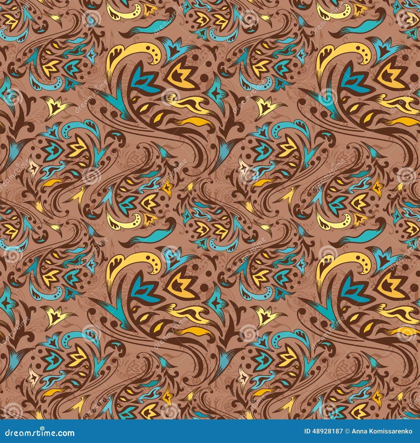 Arabic Swirl Shape Batik Cartoon Vector | CartoonDealer.com #63481673