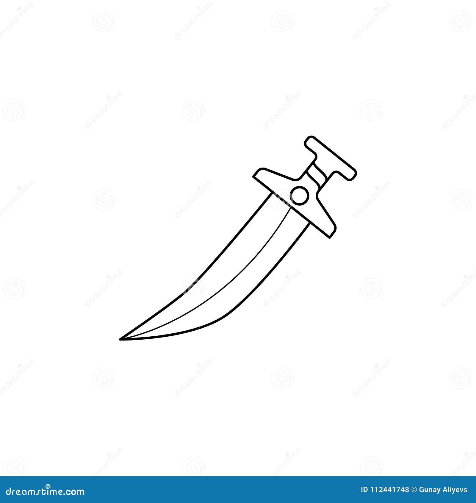 Arabic Sword Colored Field Outline Icon. Element Of Arabian Culture ...