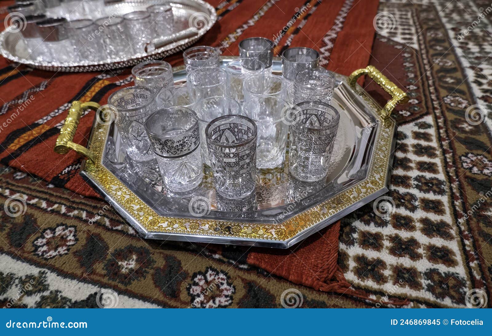 Arabic tea cups stock image. Image of herbal, drink - 246869845