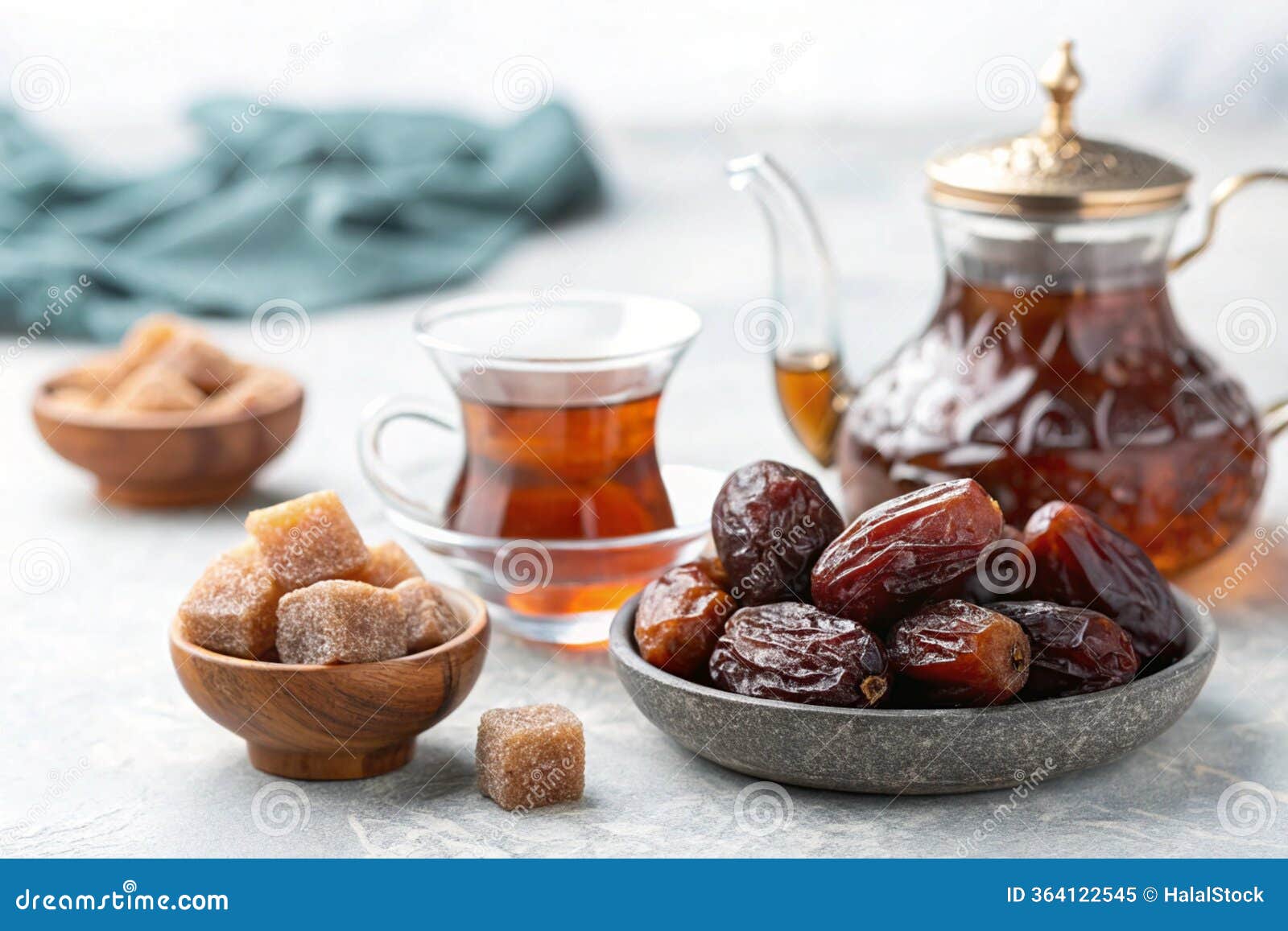 Arabic Tea And Dates Background. Traditional Arabic Tea With Dry ...