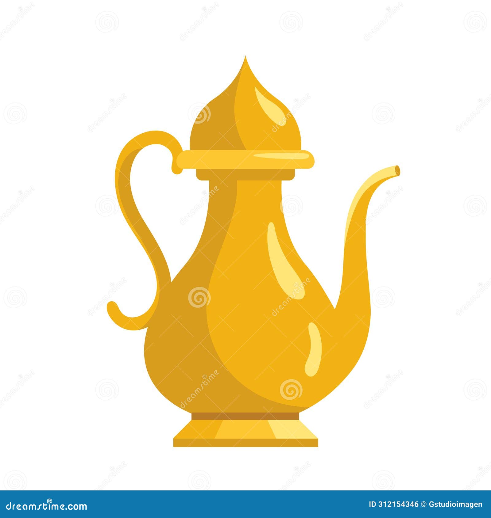Arabic tea pot stock vector. Illustration of arabian - 312154346