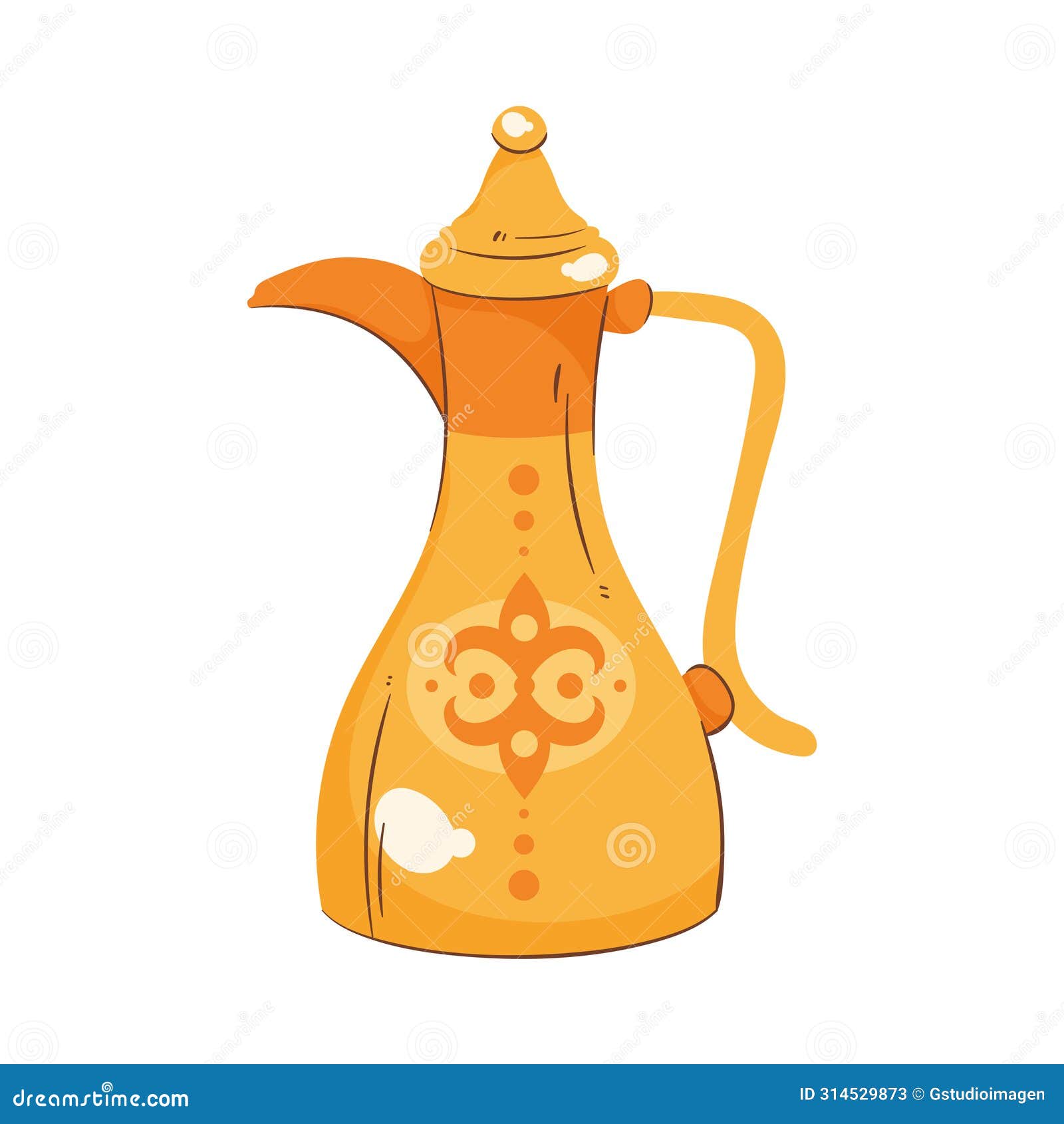 Arabic tea pot stock illustration. Illustration of decorative - 314529873