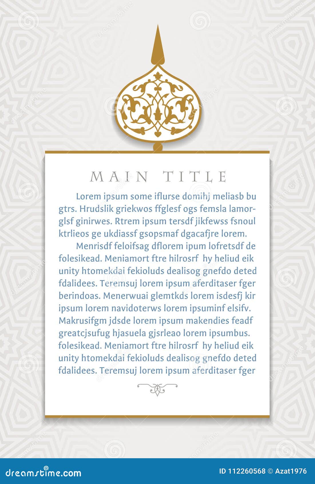 Arabic Floral template. stock vector. Illustration of element - 112260568