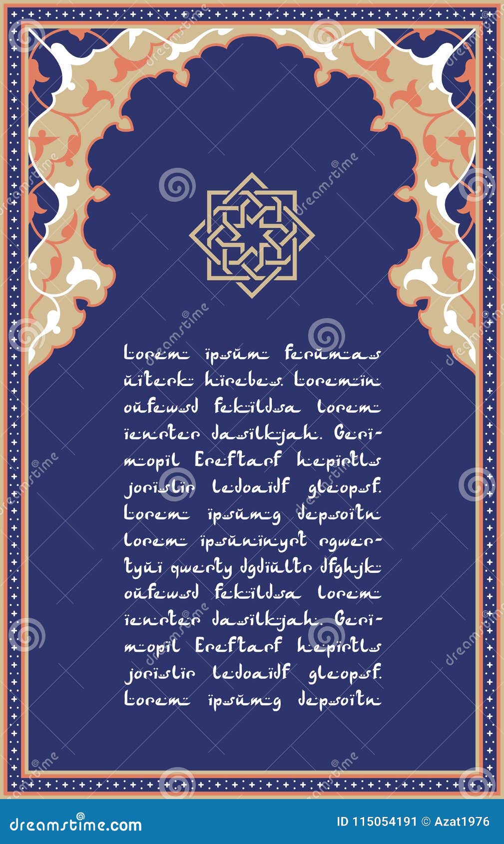 Arabic Floral template. stock vector. Illustration of geometric - 115054191