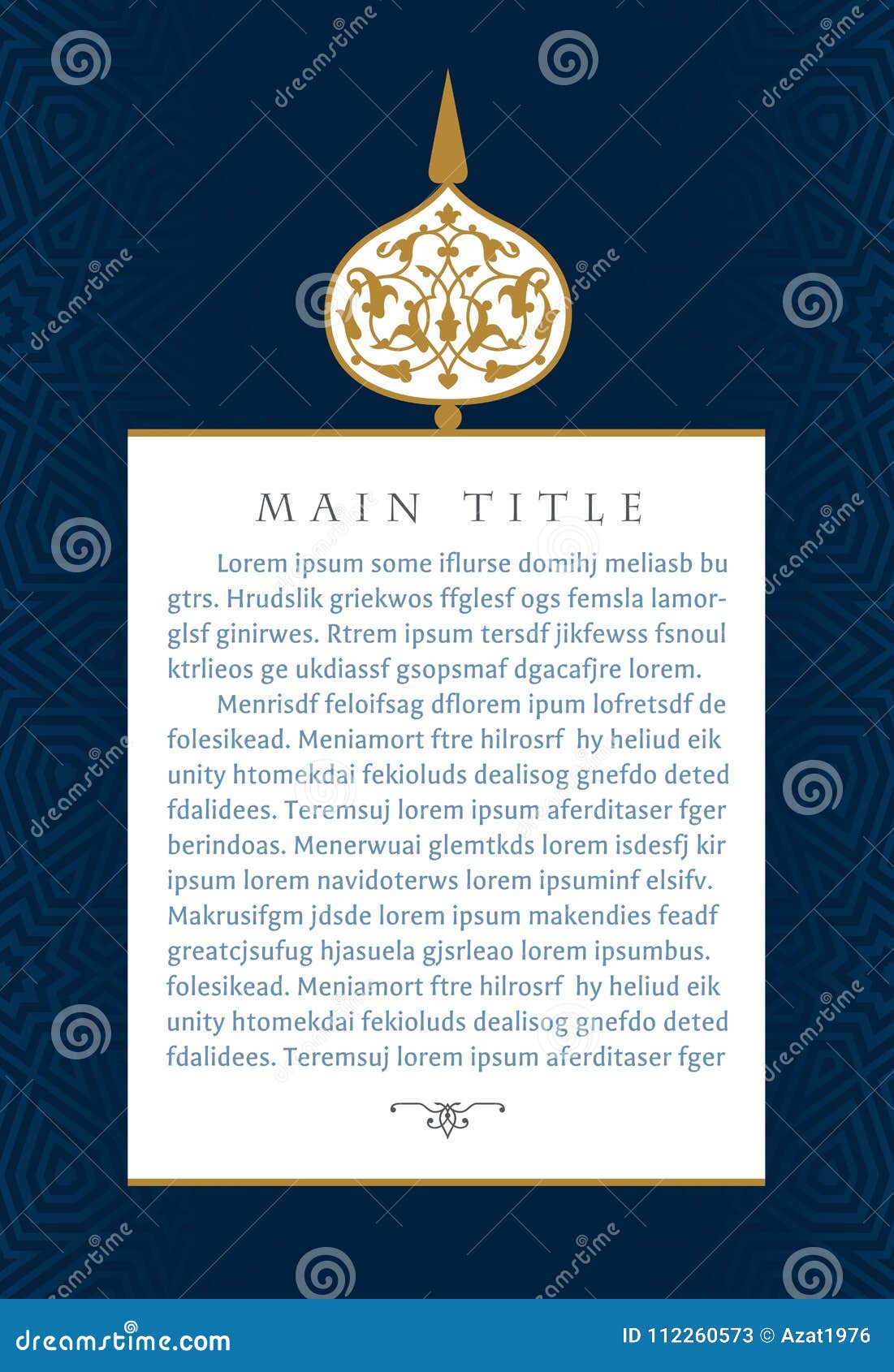 Arabic Template with Text in Center. Stock Vector - Illustration of ...