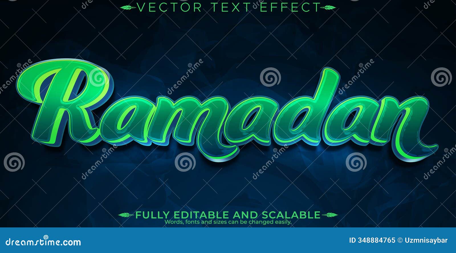 Arabic Text Effect, Editable Ramadan and Muslim Text Style Stock Vector ...