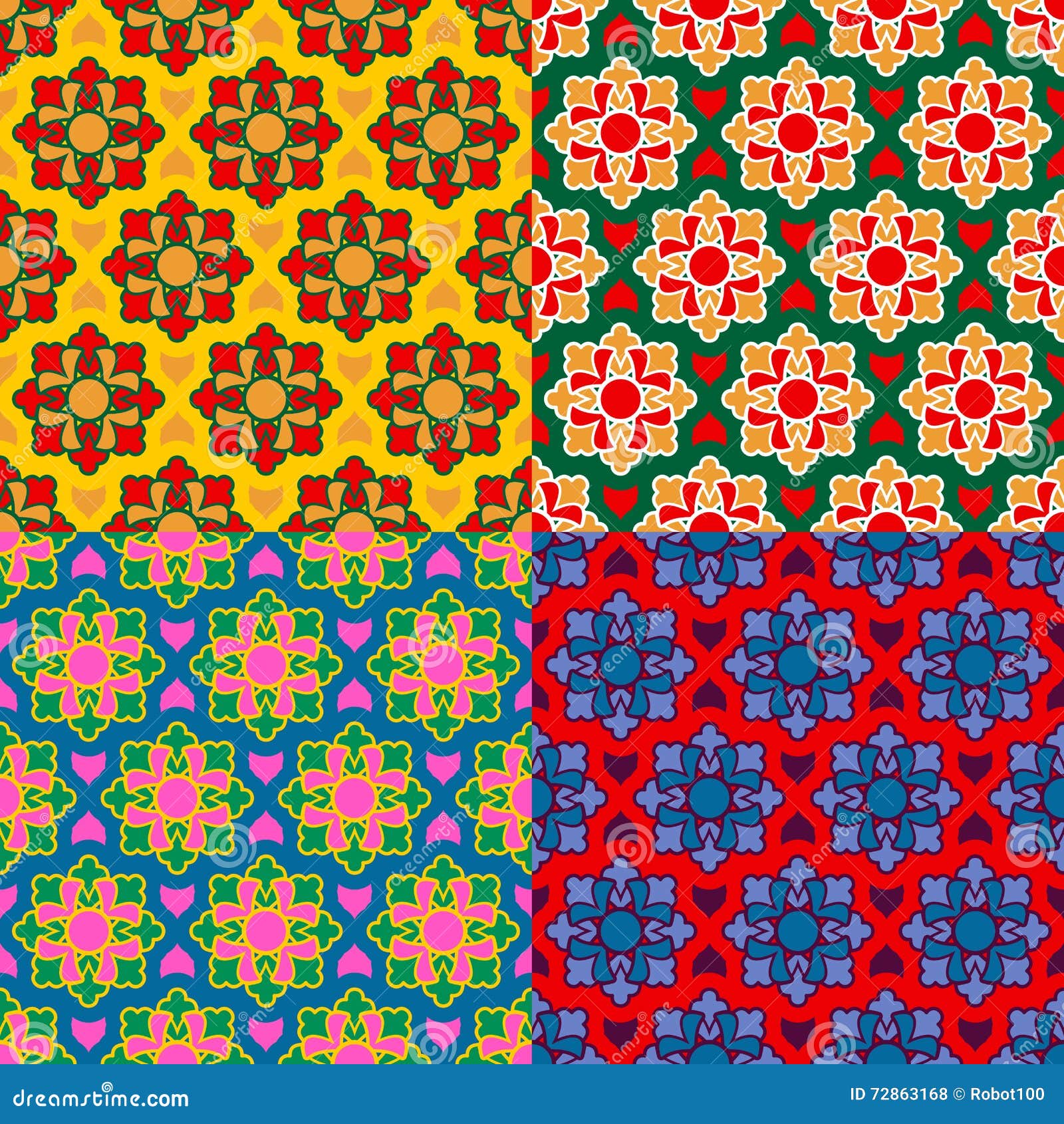 Arabic Texture Set. Ramadan Seamless Pattern Stock Vector ...