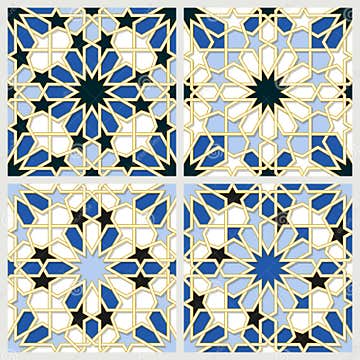 Arabic Tiles Seamless Pattern Stock Vector - Illustration of decoration ...