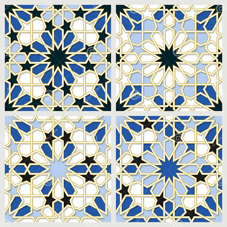 Arabic Tiles Seamless Pattern Stock Vector - Illustration of decoration ...
