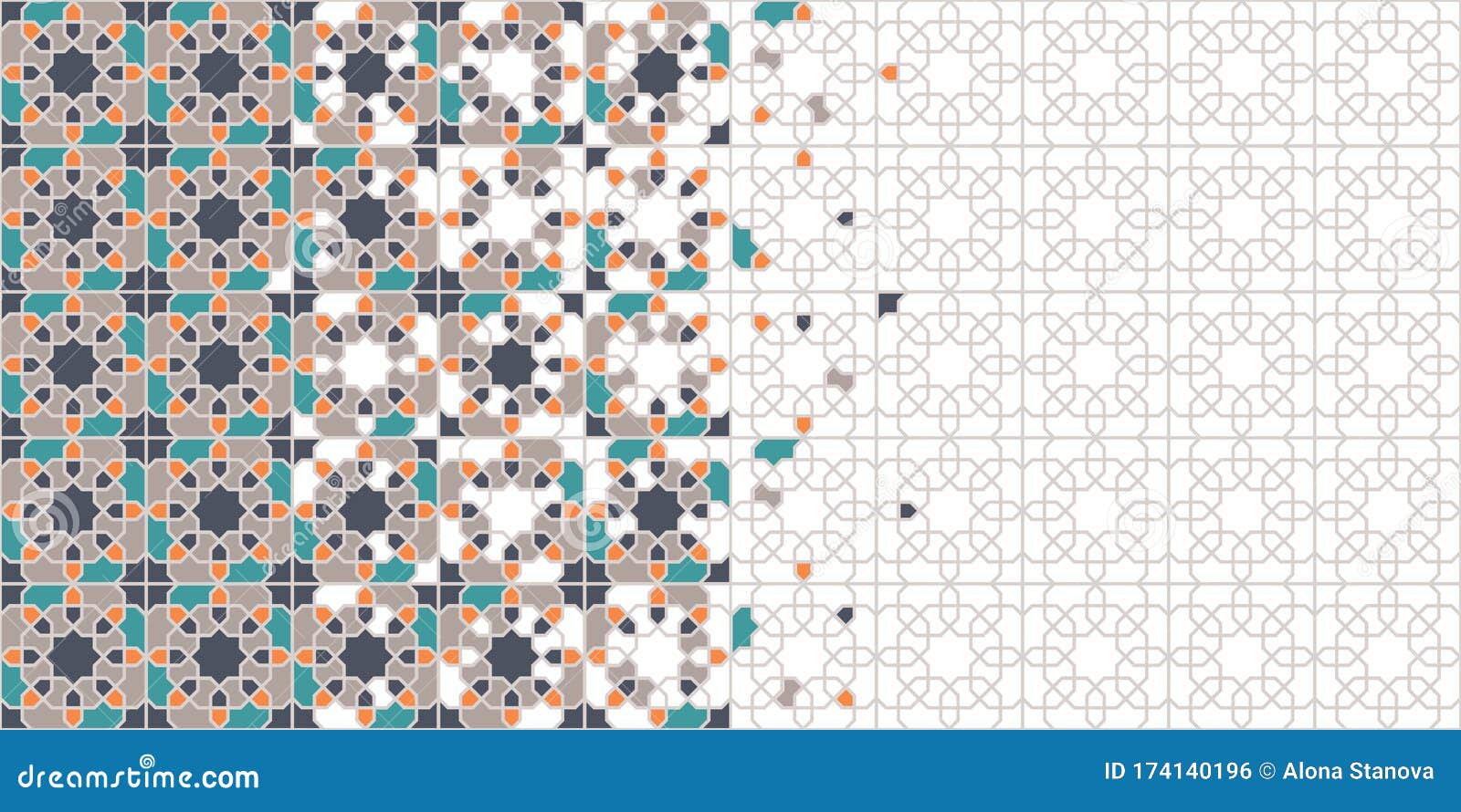 Arabic Tile Vector Seamless Pattern. Stock Vector - Illustration of ...