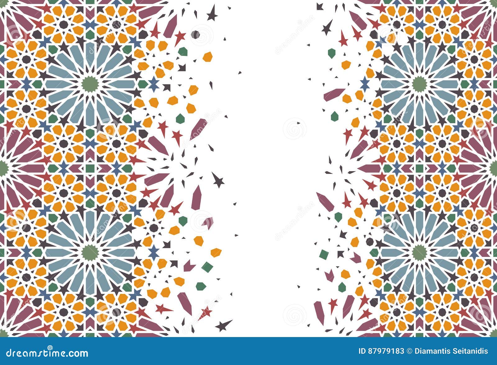 Arabian Mosaic Square Panel Have A Circular Design In It Middle ...