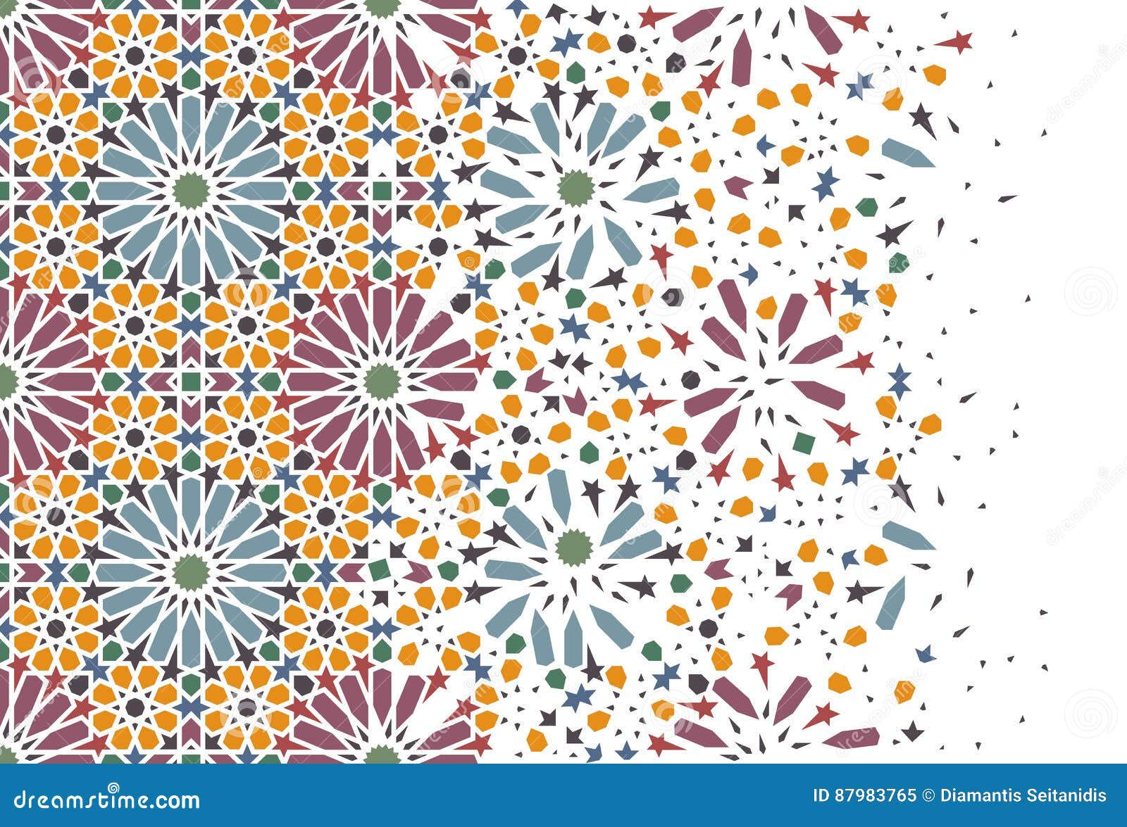 Arabian Mosaic Square Panel Have A Circular Design In It Middle ...