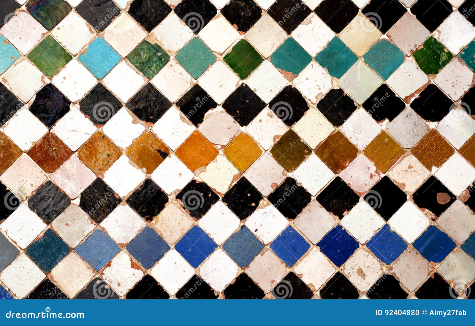 Arabic Tiles Background. Alhambra of Granada Stock Photo - Image of ...