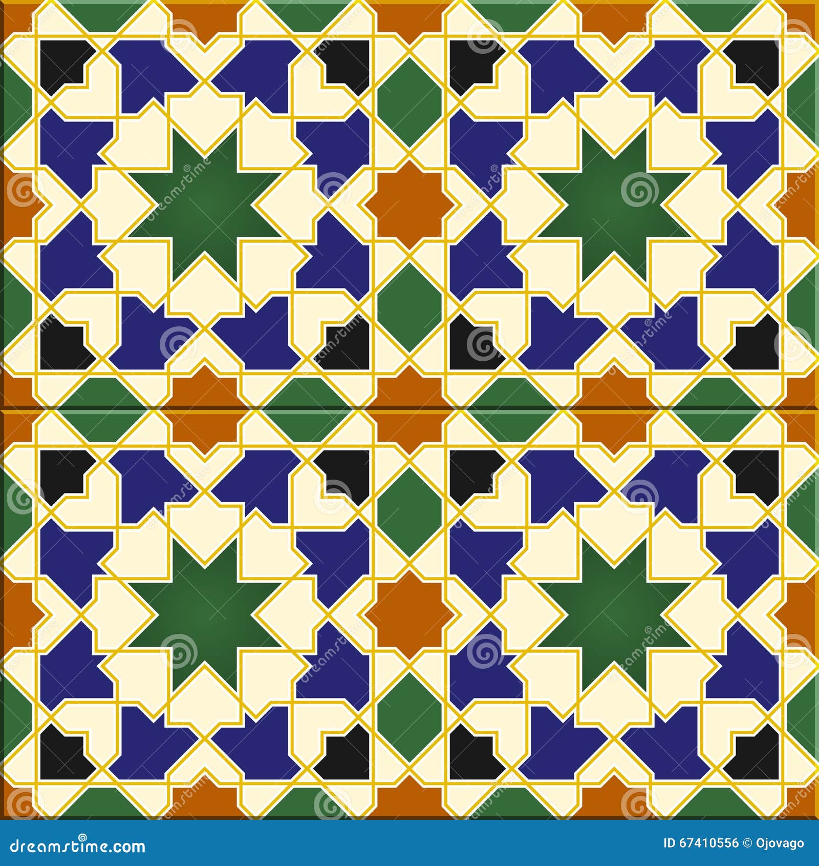 Arabic Tiles Seamless Pattern. Havana, Cuba Stock Vector - Illustration ...