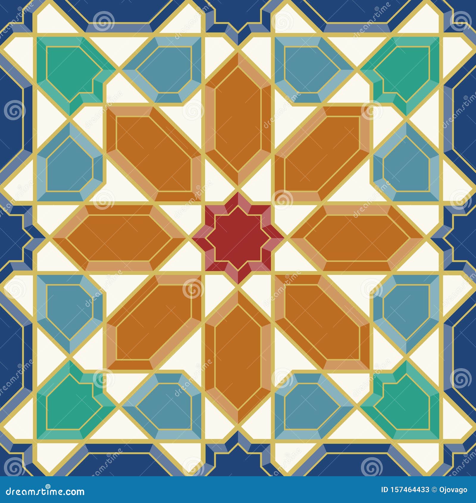 Arabic Tiles Seamless Pattern Stock Vector - Illustration of ornament ...