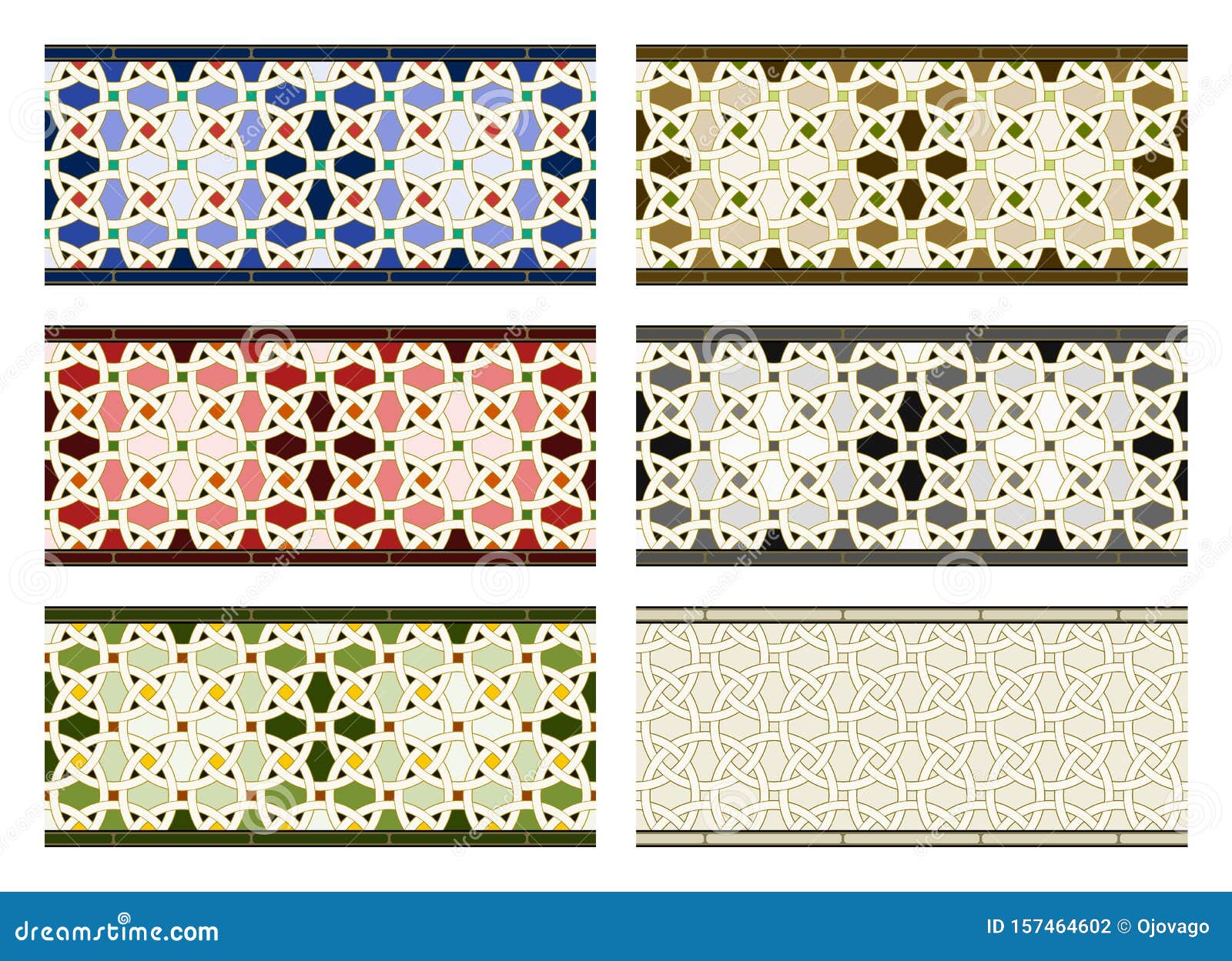 Arabic Tiles Seamless Pattern Stock Vector - Illustration of ribbon ...