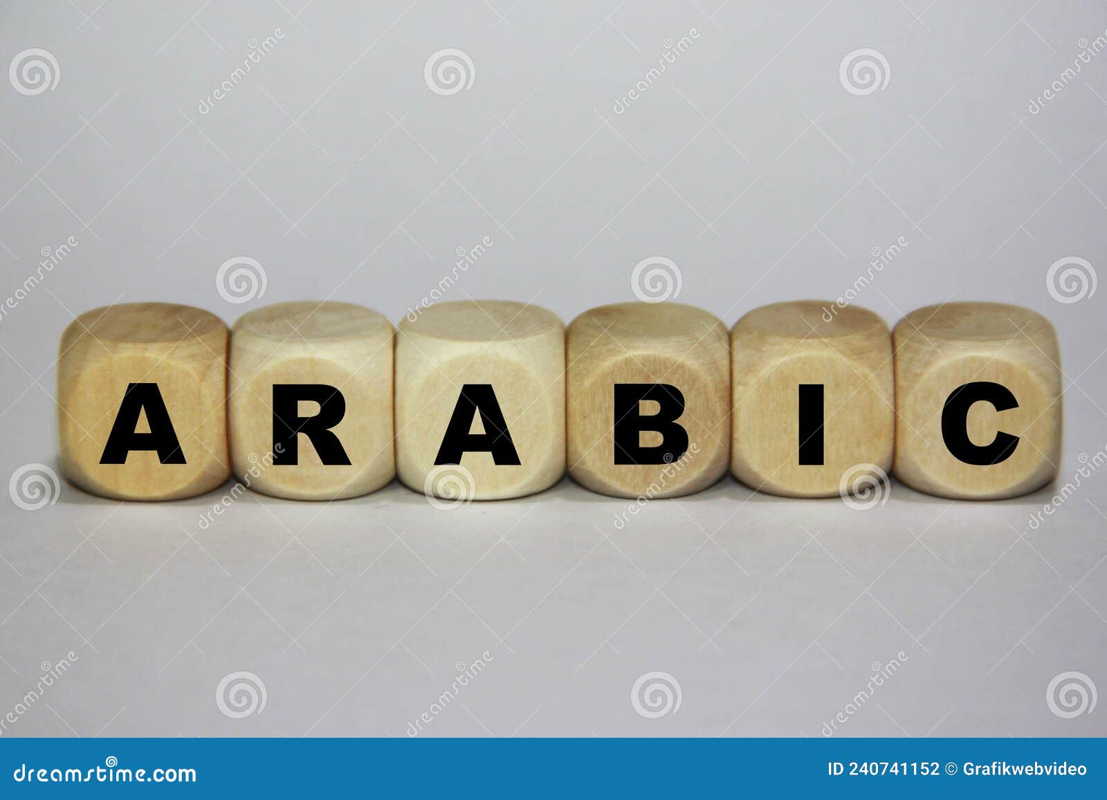 Arabic Action Title - Wooden Cubes Concept - White Background Stock ...