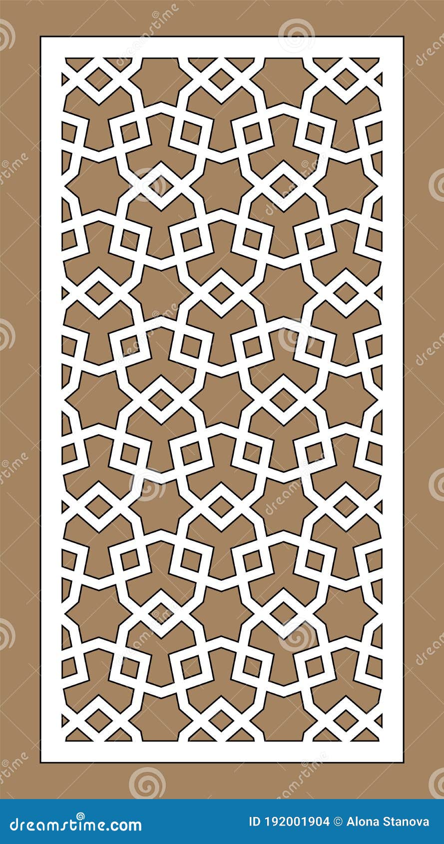 Arabic Vector Geometric Cnc Panel. Laser Cutting Stock Vector ...