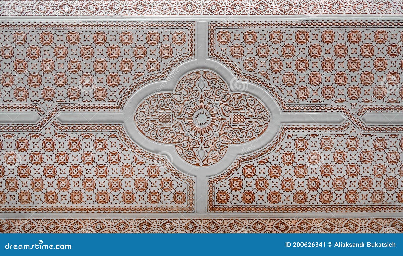 Arabic Wall Pattern with Engraved Ornament Stock Image - Image of ...