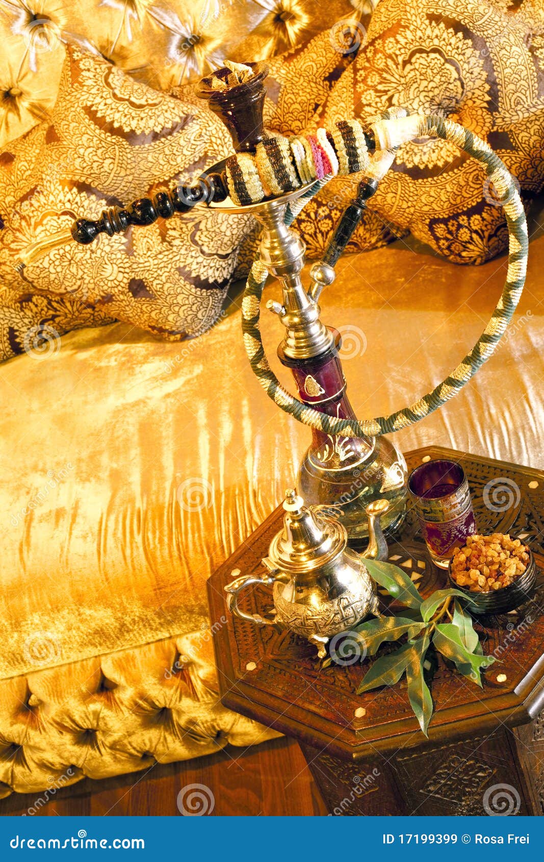 Arabic Water Pipe with Tea Set Stock Image - Image of tobacco ...