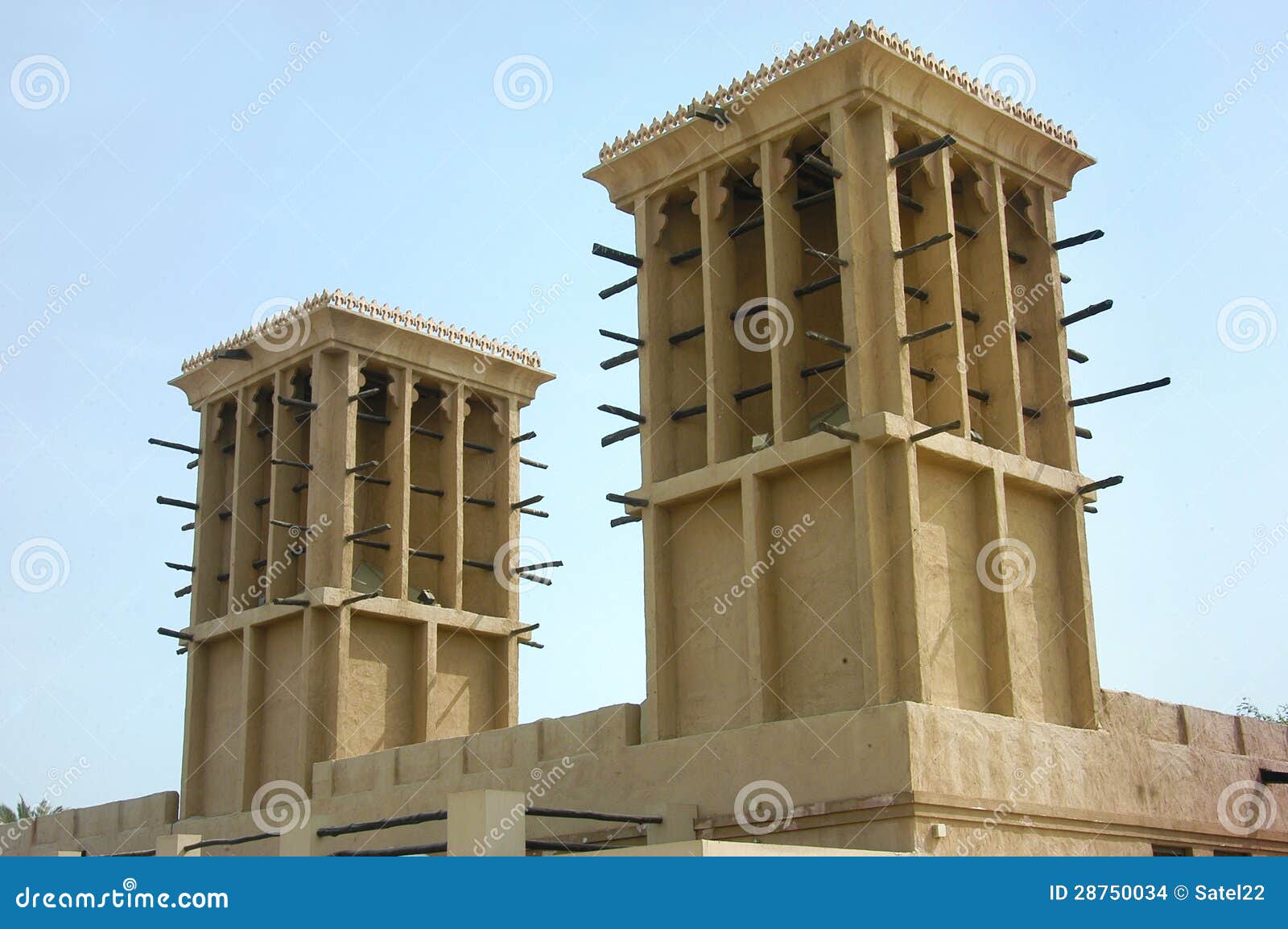 Arabic wind tower stock photo. Image of arabian, flahza - 28750034