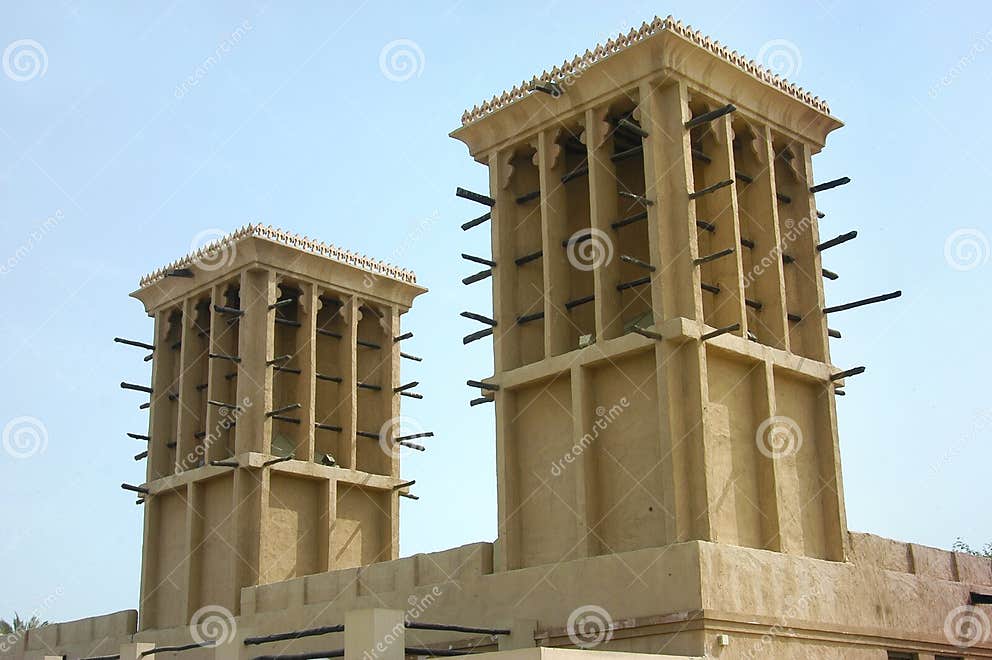 Arabic wind tower stock photo. Image of arabian, flahza - 28750034