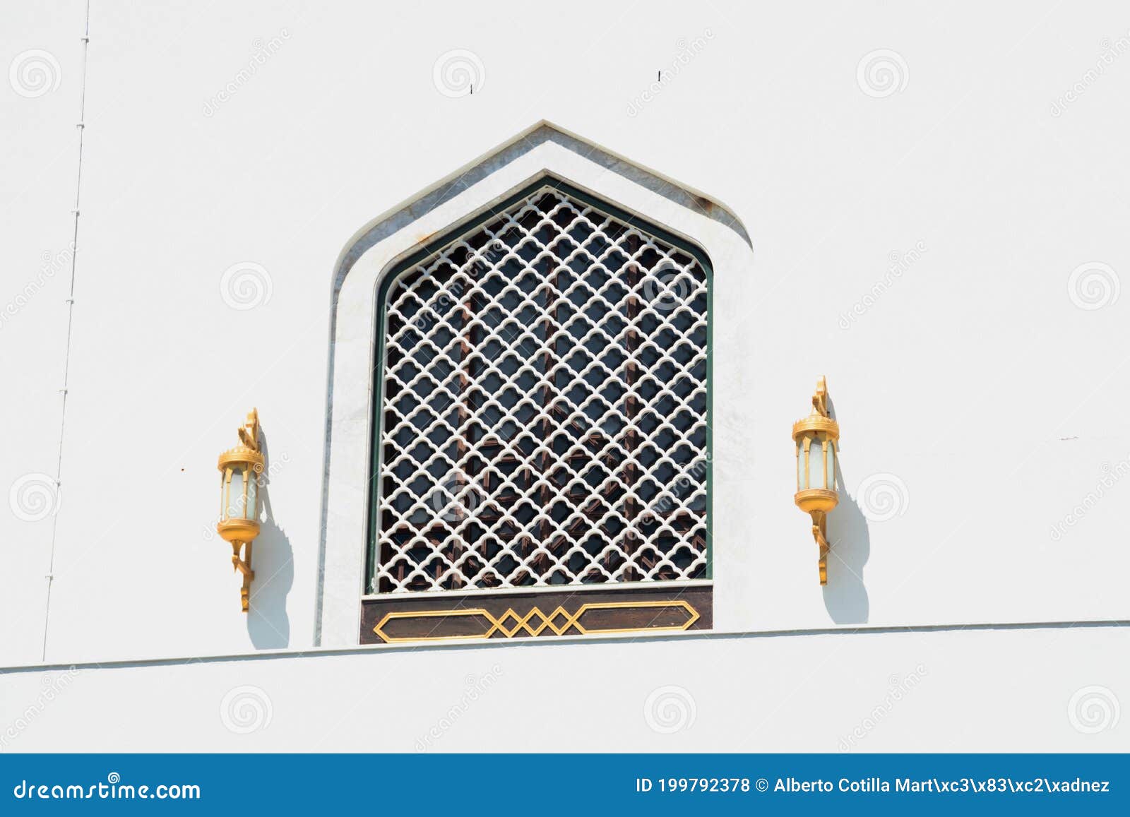 Arabic Windows In White And Golden Tones Stock Image | CartoonDealer ...