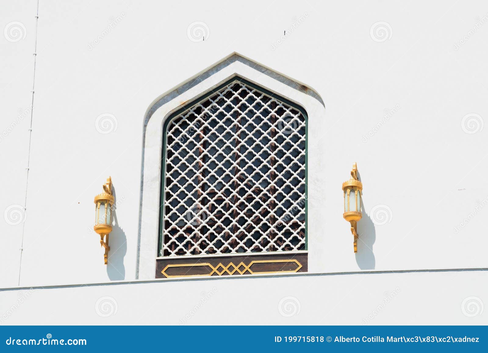 Arabic Windows in White and Golden Tones Stock Photo - Image of culture ...