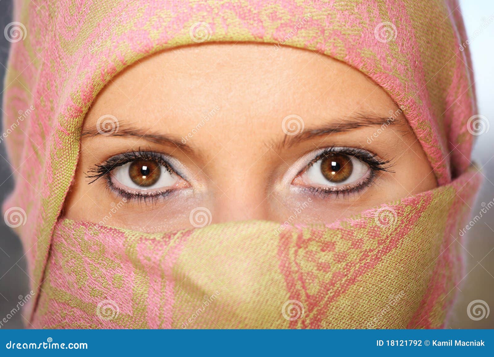 Arabic woman with scarf stock photo. Image of eyes, eastern - 18121792