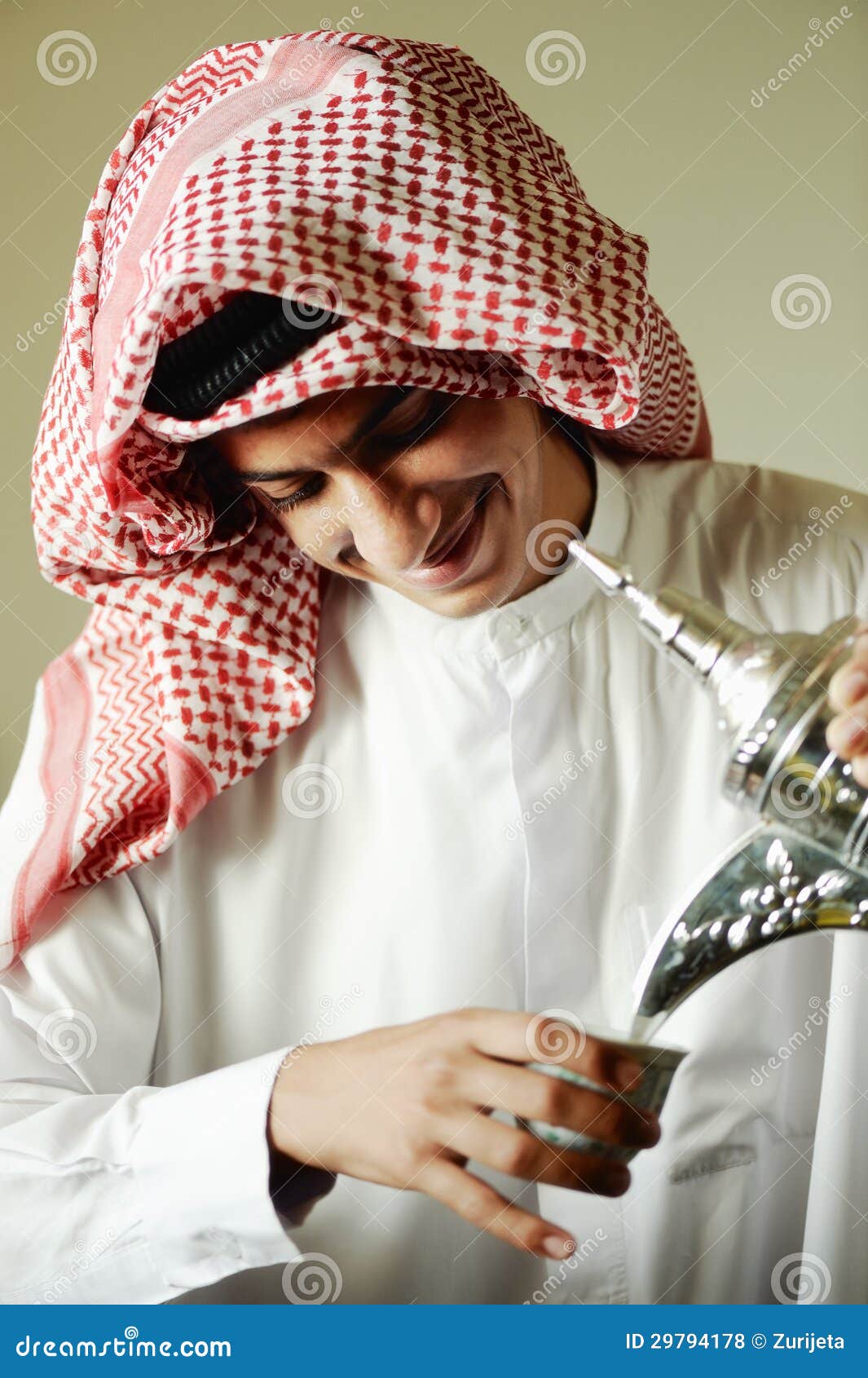 Arabic Young Man Pouring a Coffee Stock Photo - Image of face, arabian ...
