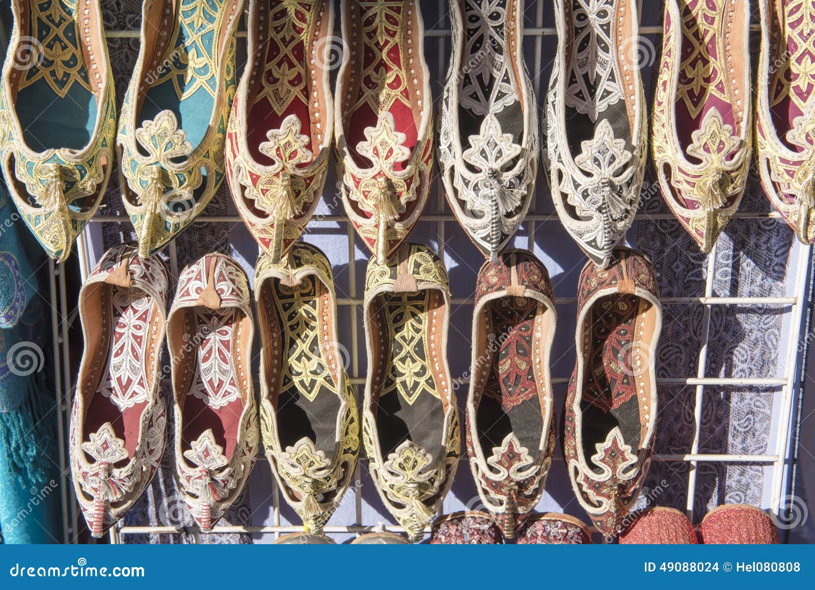 Arabien Shoes, Richly Decorated Colorful Shoes Stock Photo - Image of ...