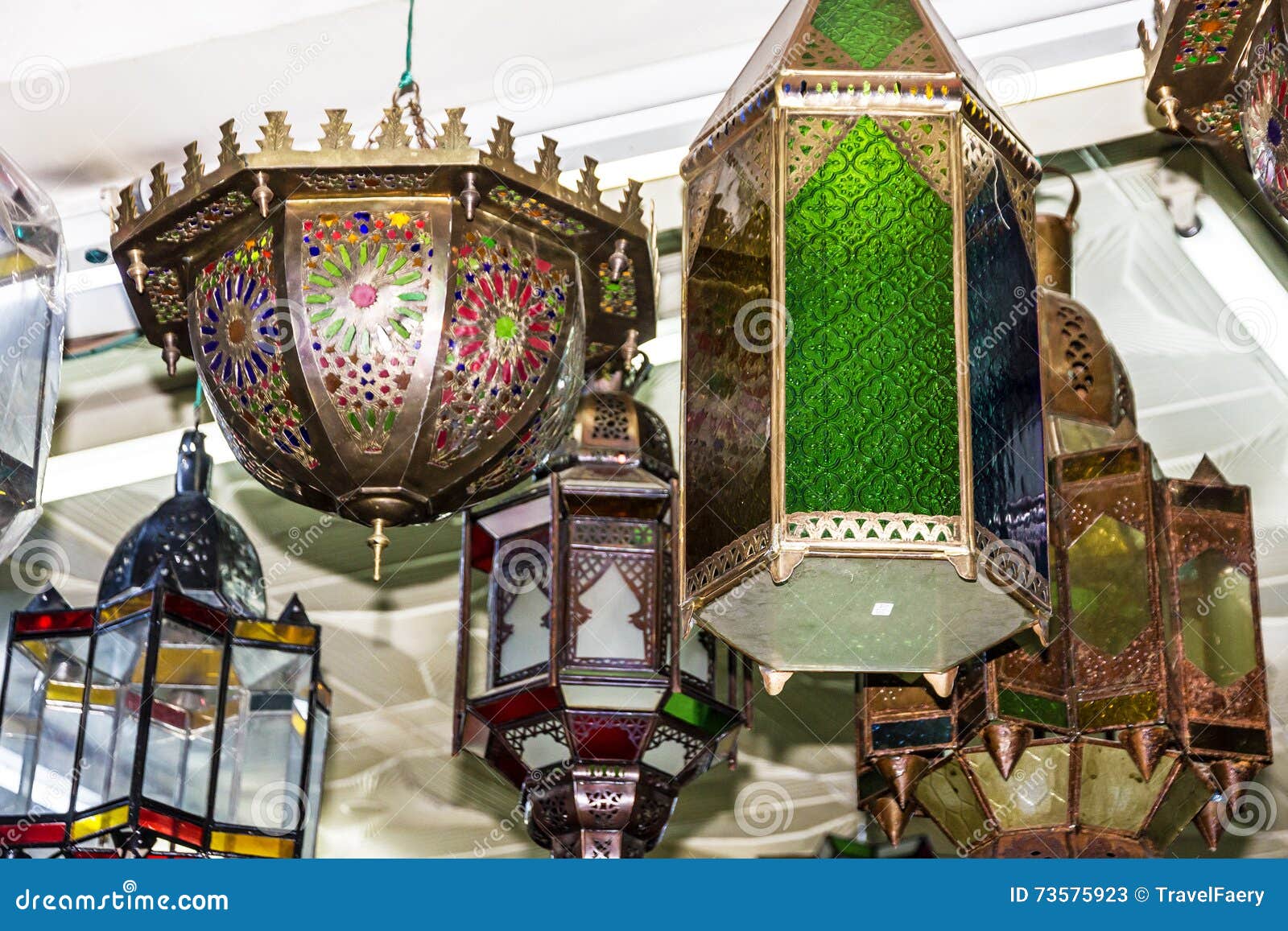 Arabische Lampen Marokkaanse Traditionele Herinneringen Stock ...