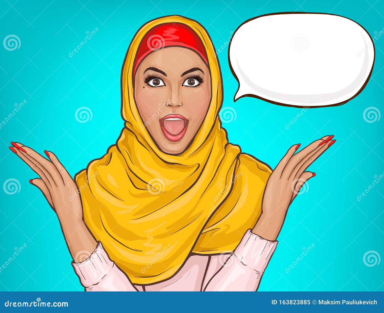 Arabische Vrouw in Hijab Geschokt Vector Illustratie - Illustration of ... Arabische Vrouw in Hijab Geschokt Vector Illustratie - Illustration of ...