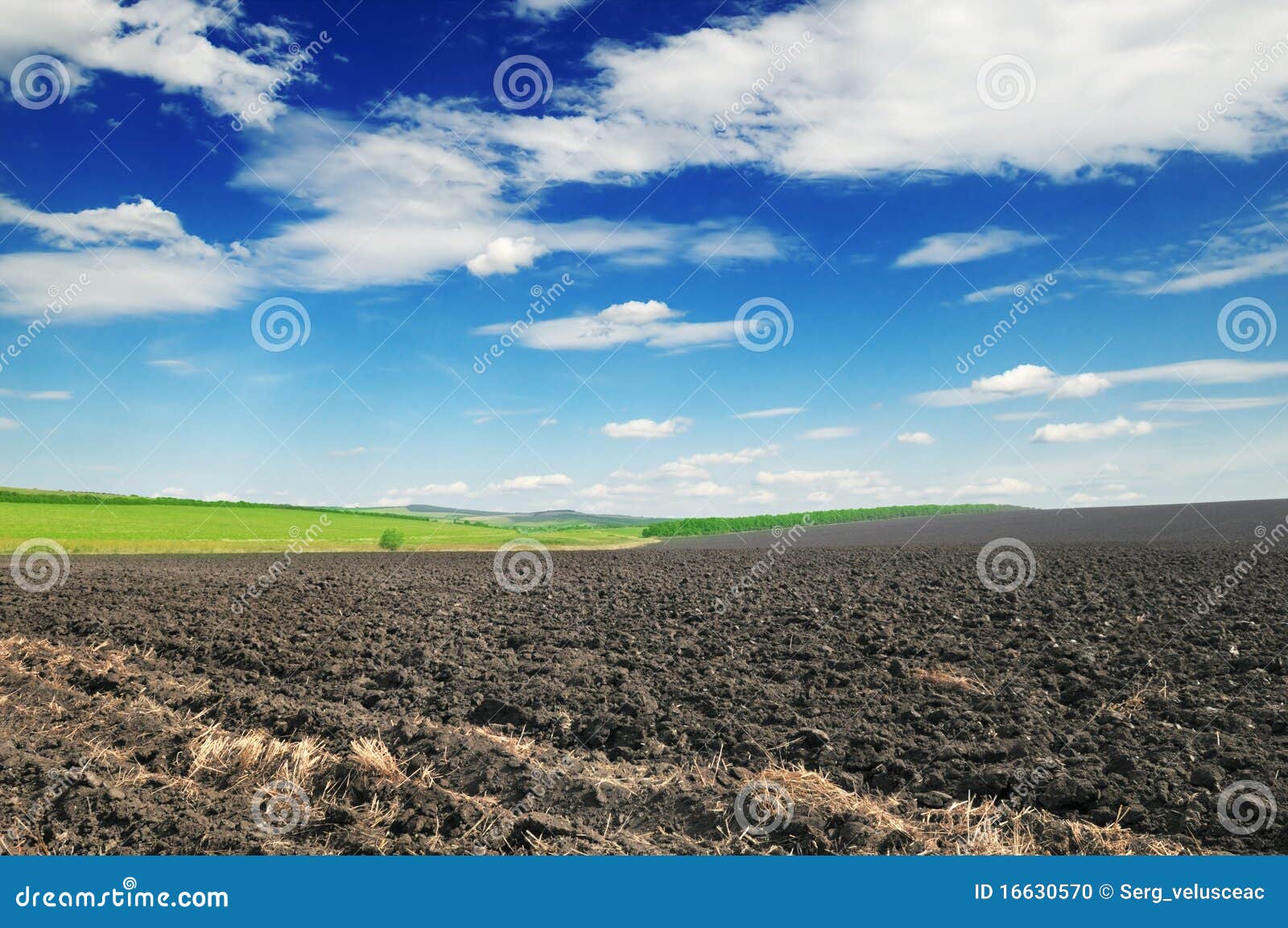 Arable land stock photo. Image of blue, cloudscape, countryside - 16630570