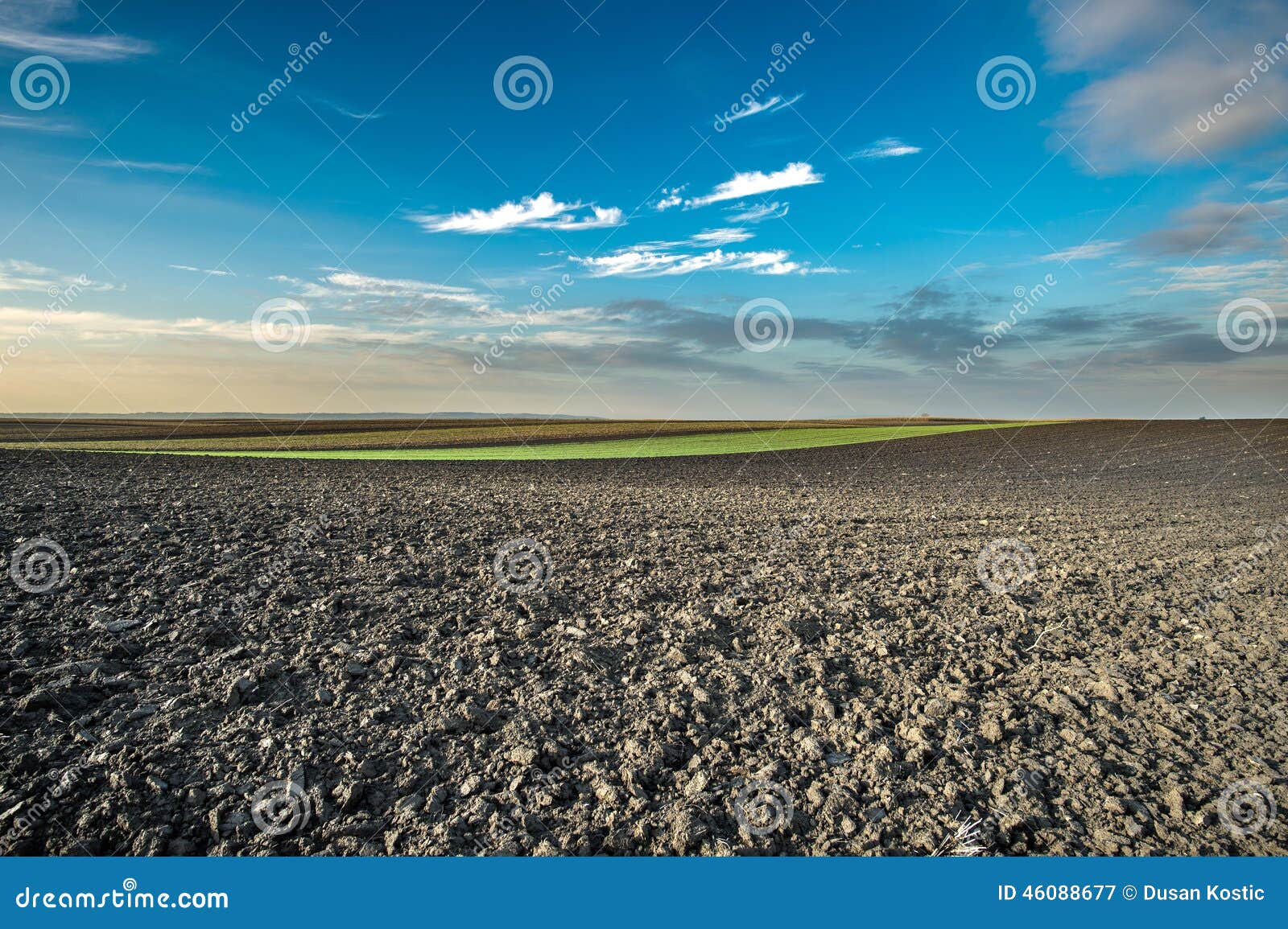Arable land field stock image. Image of blue, arable - 46088677