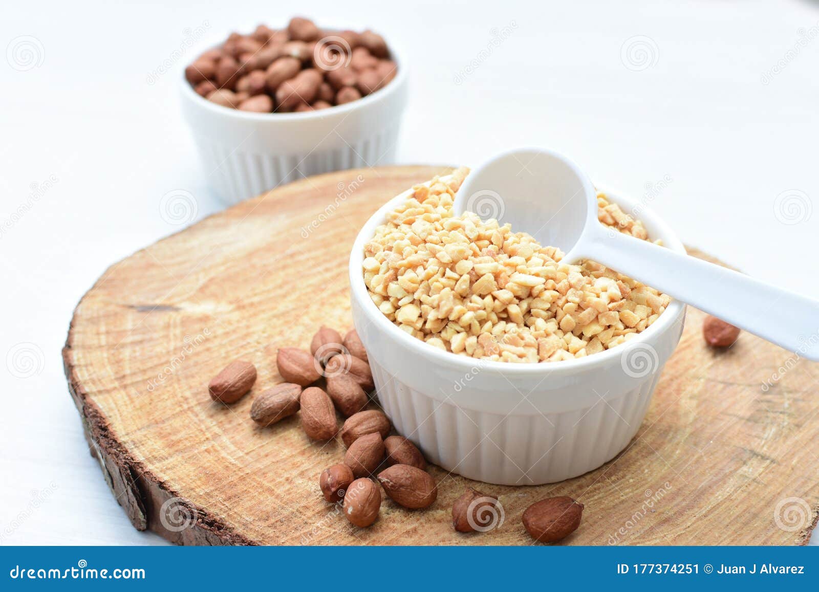 Arachis Hypogaea - Whole and Chopped Raw Peanuts Displayed in ...