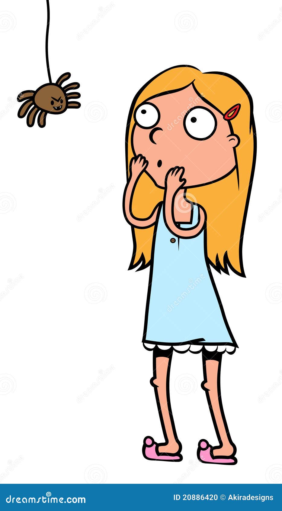 Girl Frightened By Mouse, Woman Suffering From Musophobia, Human Fear ...