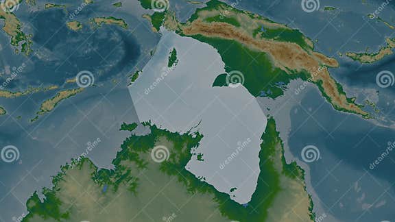 Arafura Sea Highlighted. Physical Map Stock Illustration - Illustration ...