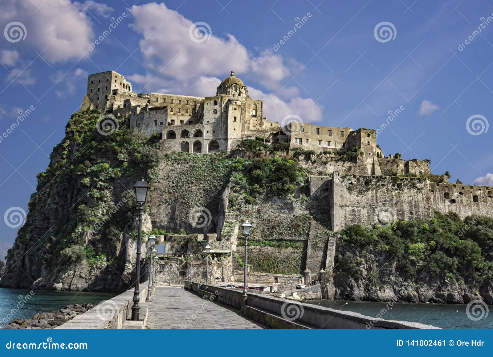 Aragonese Castle. Ischia Italy Stock Image - Image of bridge, island ...
