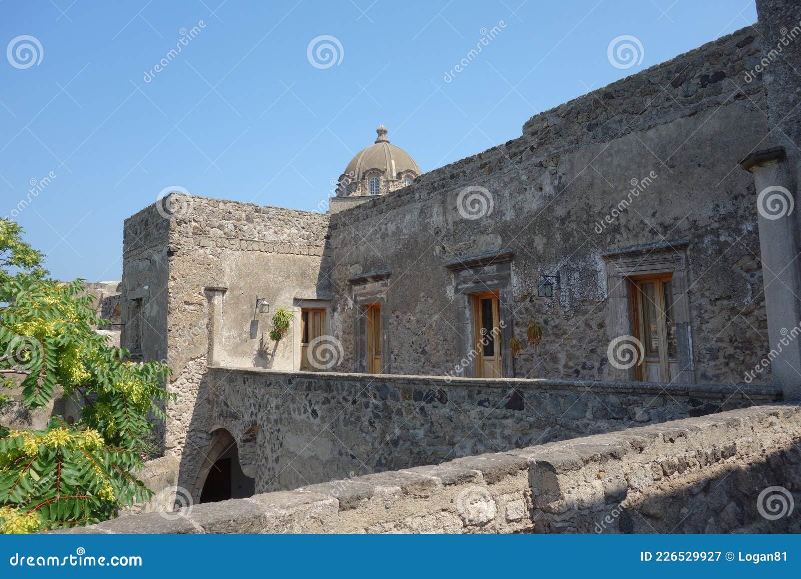 Aragonese Castle Interior View in Ischia Island Stock Image - Image of ...