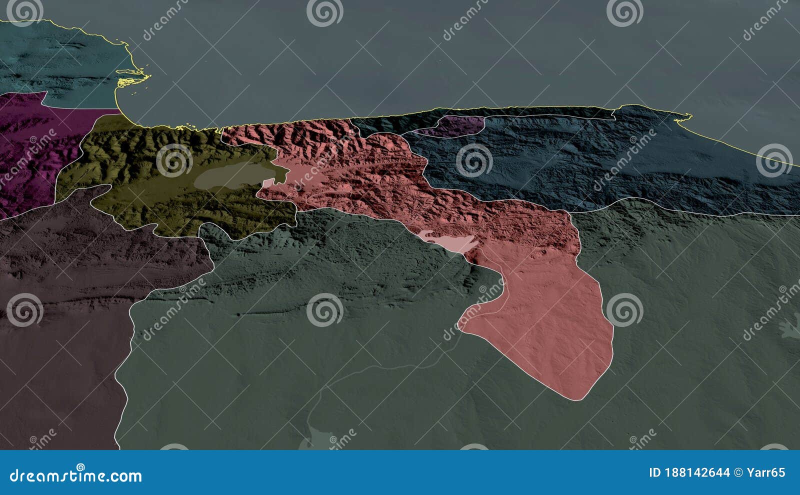 Aragua, Venezuela - Highlighted. Administrative Stock Illustration ...