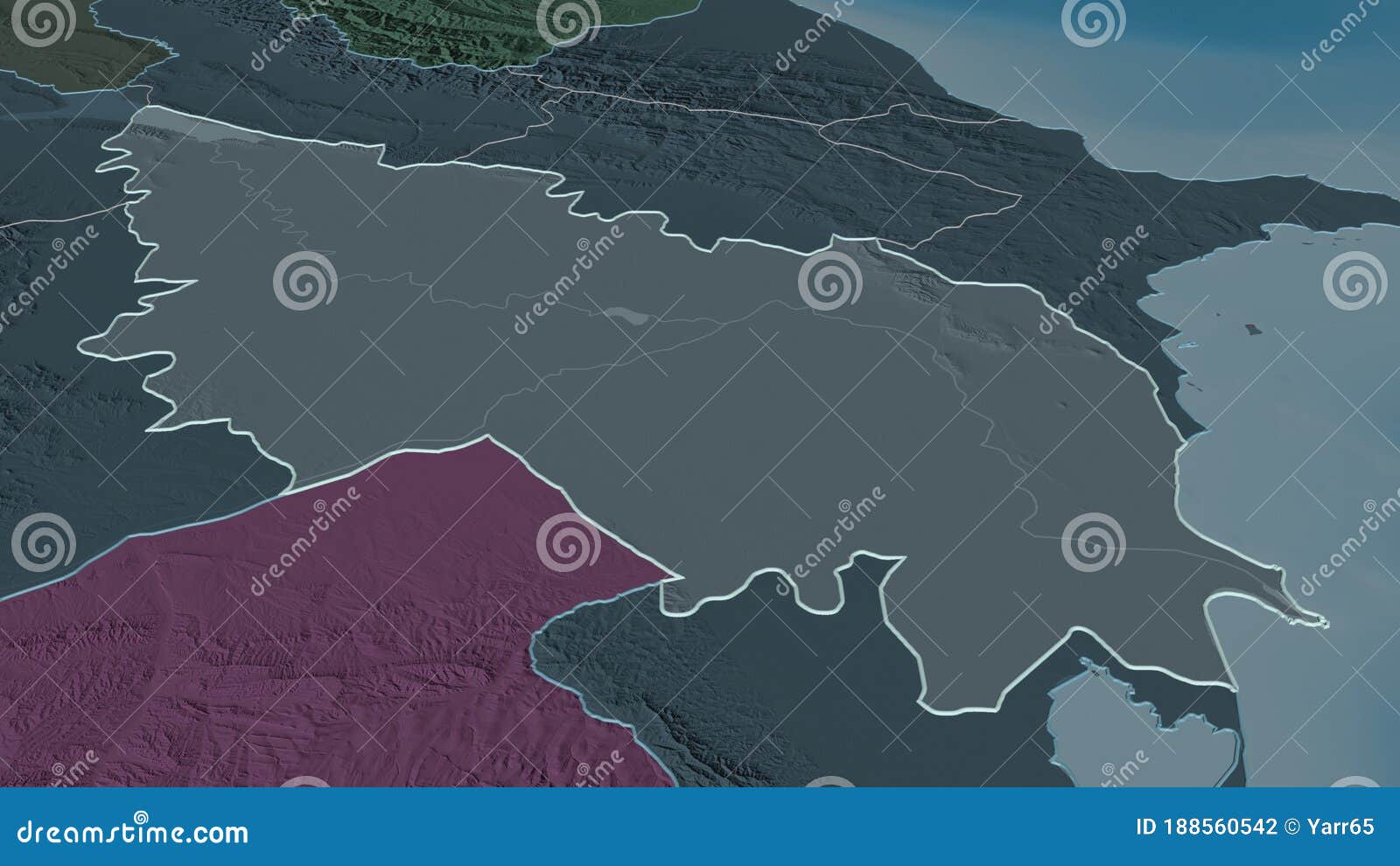 Aran, Azerbaijan - Outlined. Administrative Stock Illustration ...